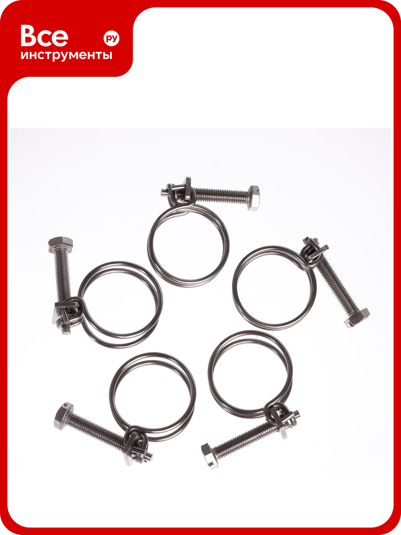 Проволочный хомут HG 36-40 мм, 5 шт. 4962053 со спиральной конструкцией из нержавеющей стали для надежного крепления