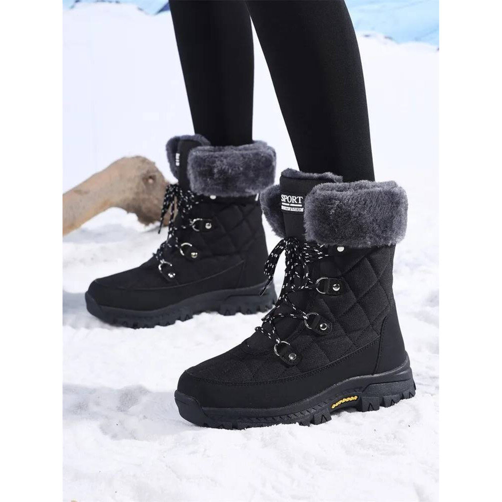 Ботинки для снегоступов Northeast, новые зимние женские ботинки из бархата с высоким берцем из утолщенного хлопка, водонепроницаемые ботинки средней высоты для улицы из хлопка, нескользящие, теплые