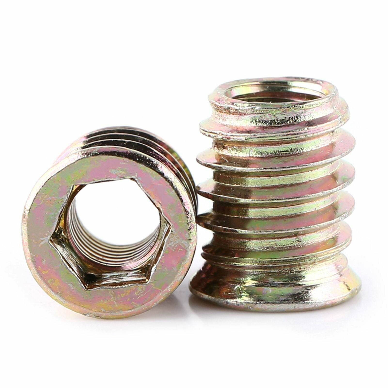 Гайки с деревянной вставкой M8x17 мм, мебельные крепежи, ввинчиваемые резьбовые вставки для ремонта и сборки дерева, прочные крепежные элементы