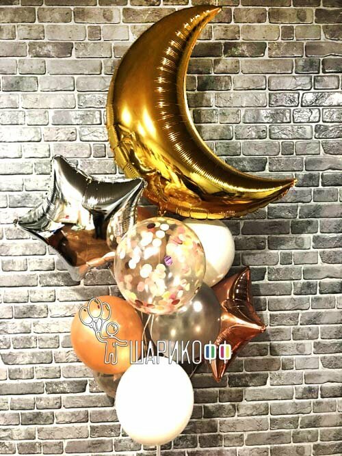 Гелиевые шары фонтан "Месяц"