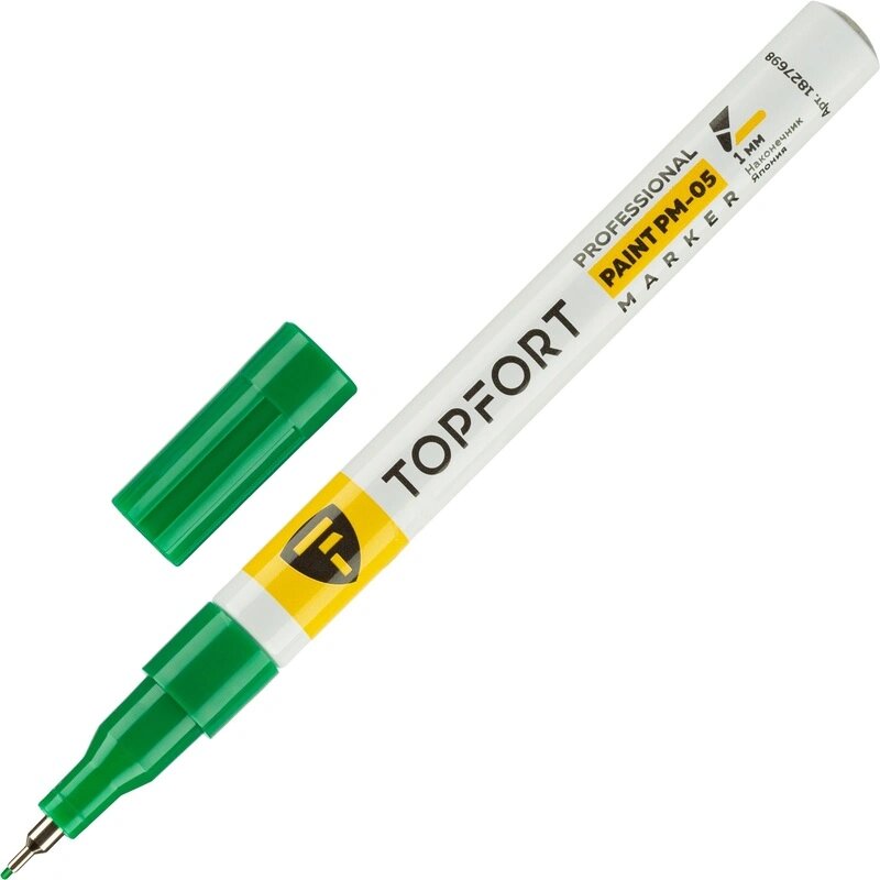 Маркер лаковый Topfort Paint 1 мм зеленый