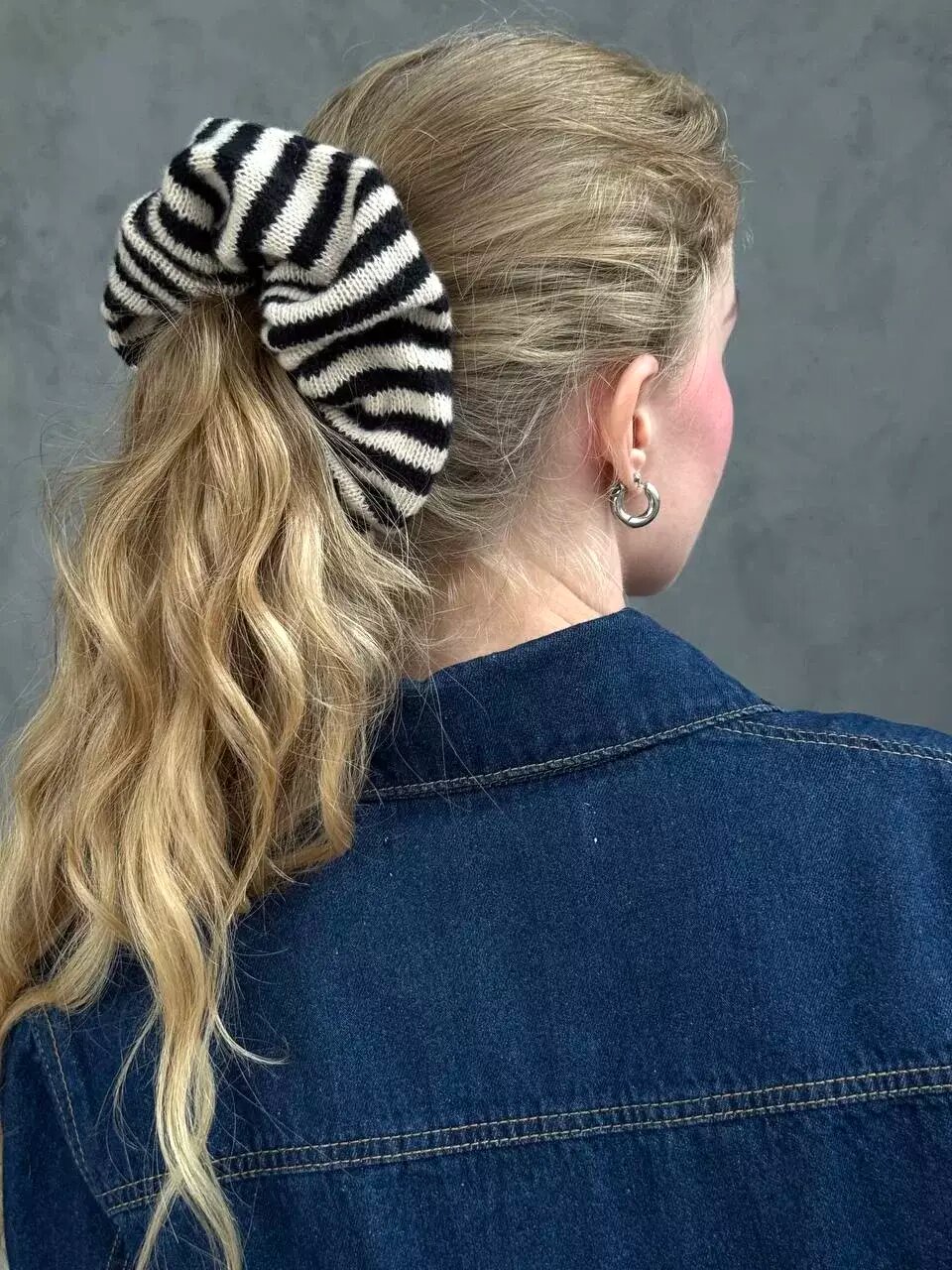 Резинка вязанная - ONE SIZE - Черный