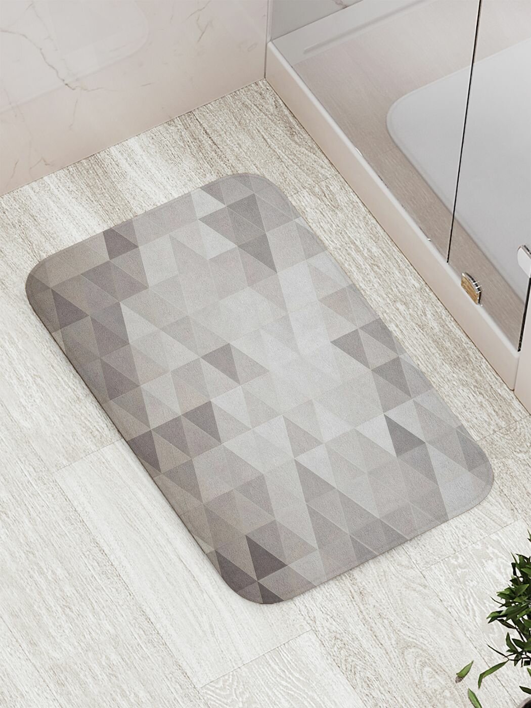 Коврик для ванной комнаты, туалета "Светлая сетка" противоскользящий, 52х77 см, JoyArty