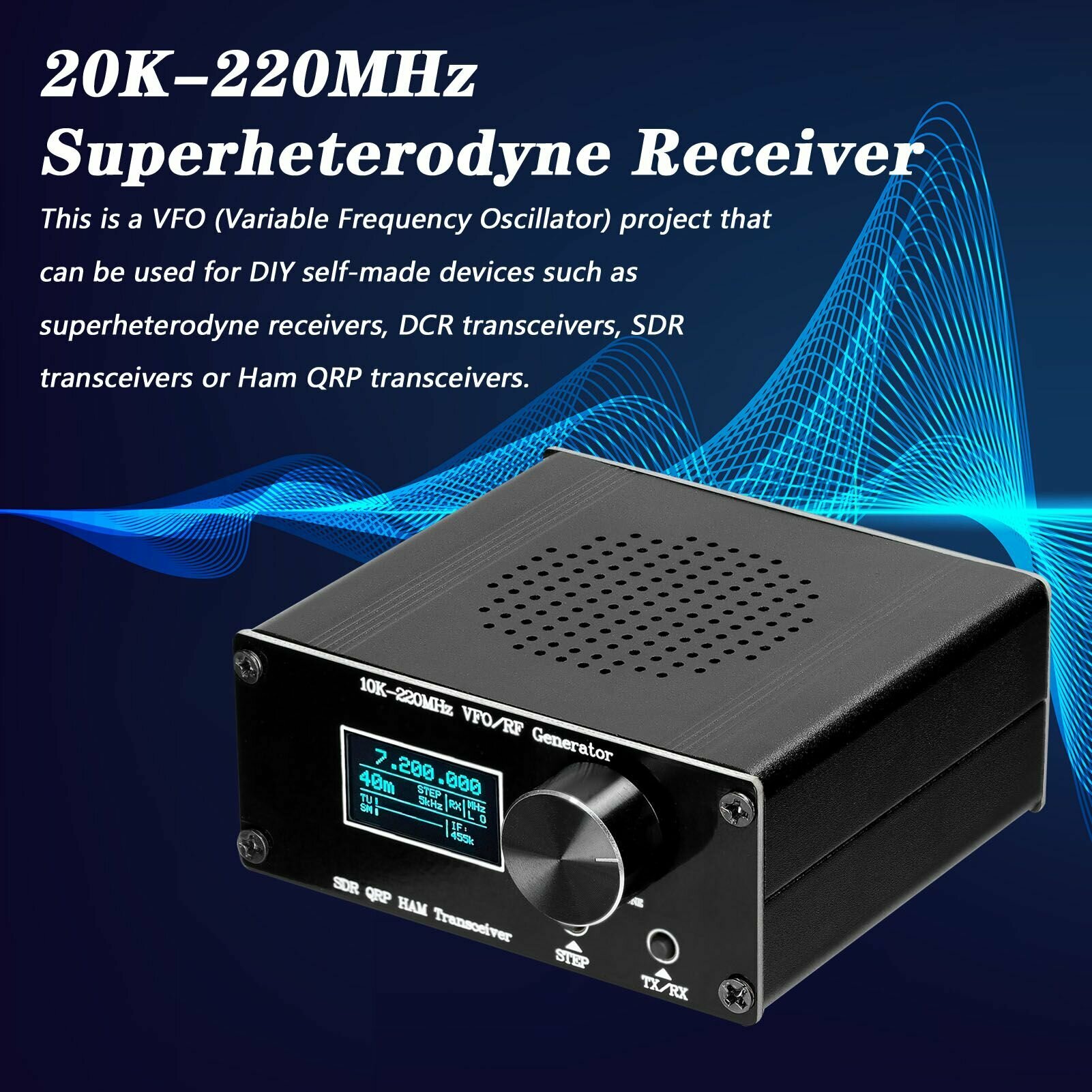 Супергетеродинный приемник 20 К-220 МГц SDR HAM QRP приемопередатчик Радиочастотный генератор VFO Радио-отладчик с точностью 0,5 стр/мин