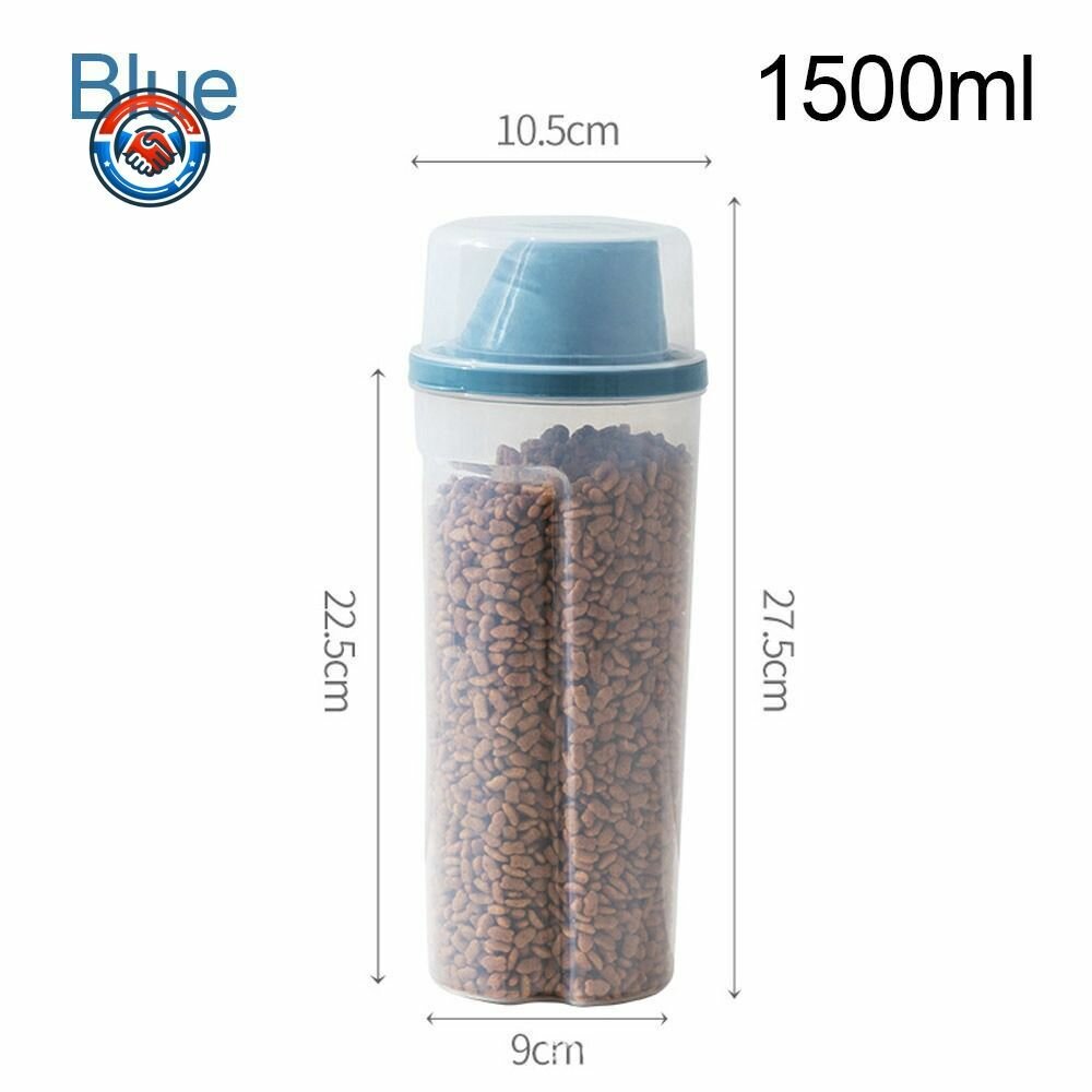 Контейнер для корма, герметичная пластиковая банка для хранения сухого и влажного корма, удобная крышка-защита от влаги и запаха, компактный органайзер для кухни и ветеринарных поездок