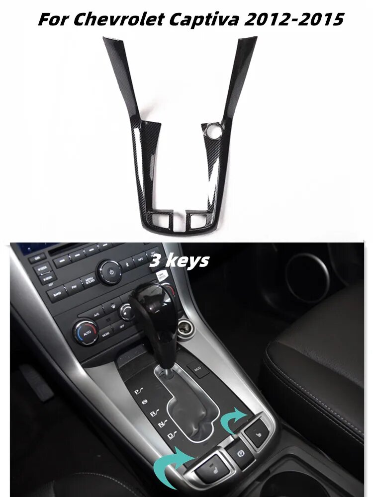 Для Chevrolet Captiva 2012 2013 2014 2015 Аксессуары для украшения интерьера автомобиля центральная консоль коробка передач Панель наклейка под дерево, 3 key Carbonpattern