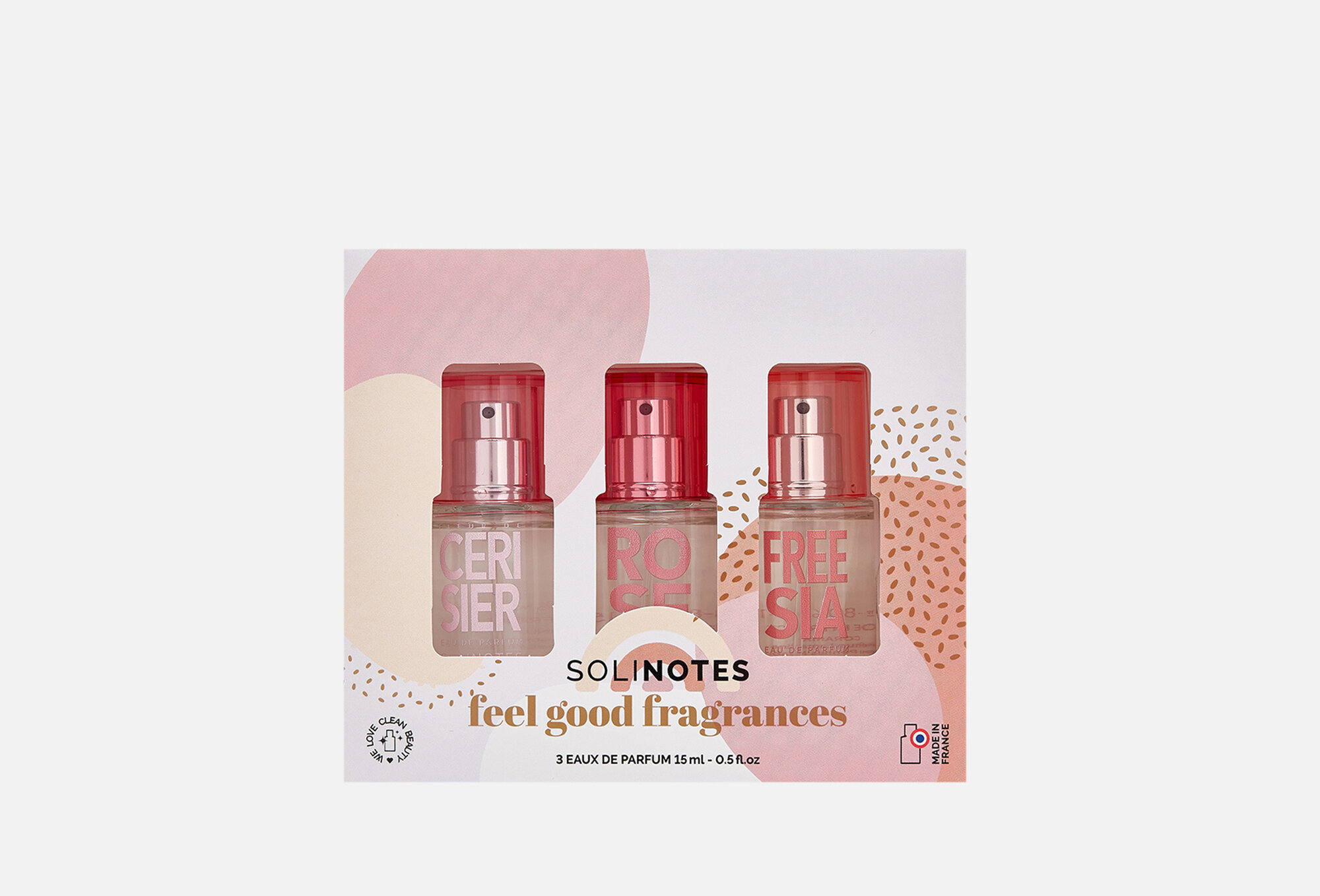 Парфюмерный набор SOLINOTES feel good fragrances: cerisier, rose, freesia 15 мл