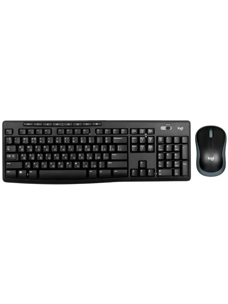 Клавиатура и мышь беспроводной комплект Logitech MK270 черный, 920-003381 (Гравировка)