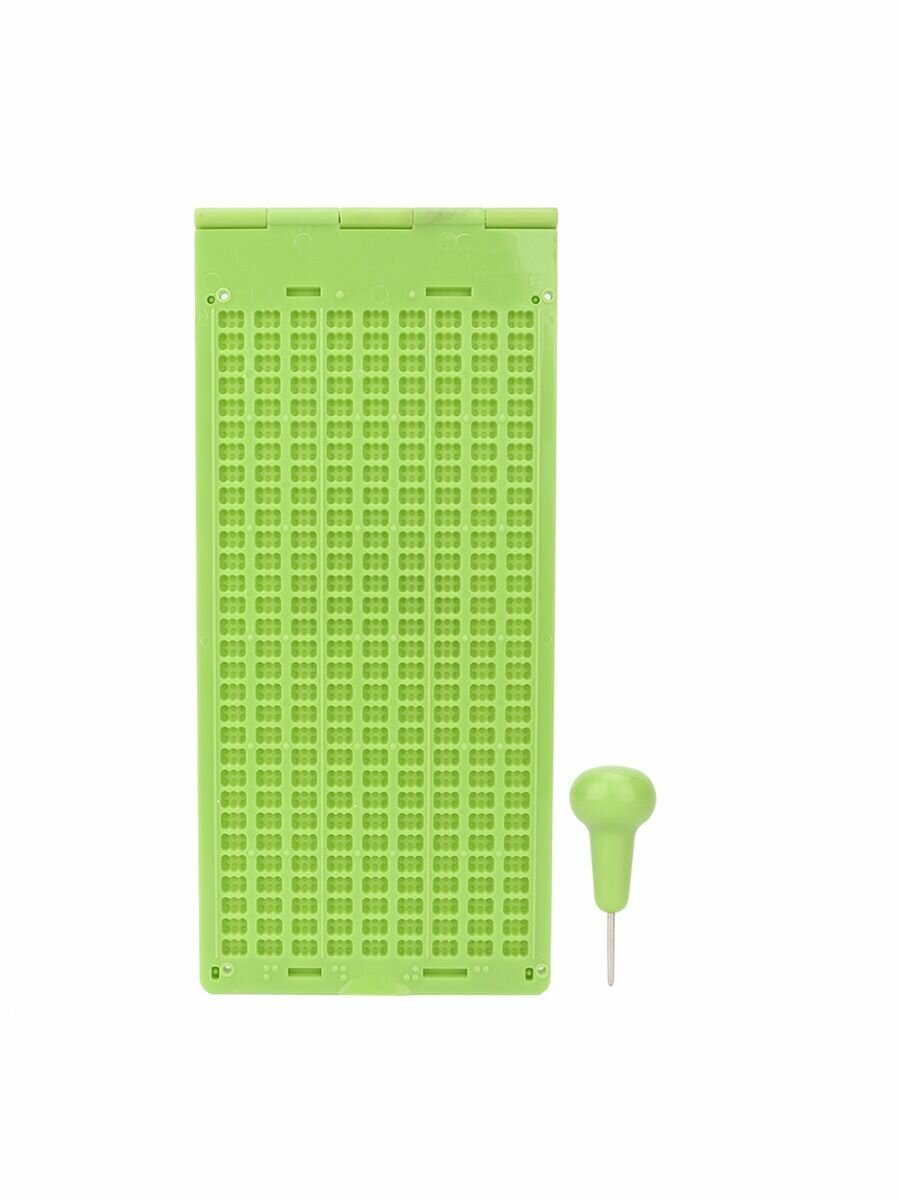 Планшет для письма Брайля, 9 строк, 30 ячеек, портативный пластик, аксессуар для обучения Брайлю со стилусом для удобного письма и чтения.