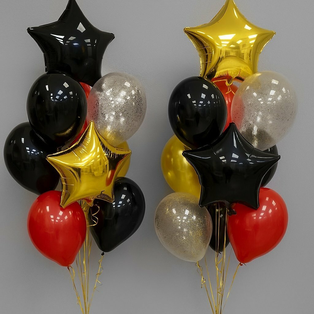 2 фонтана шаров со звездами