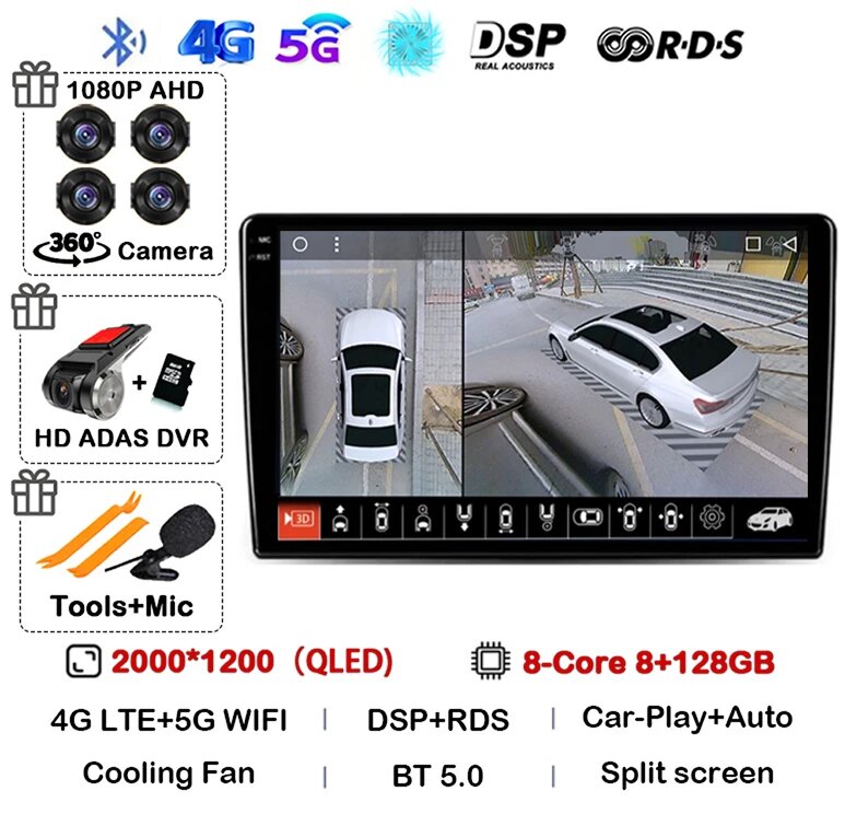 Android 15 Carplay Auto для Opel Vectra 3 C 2002 2003 2004 2005 20006 2007 2008 Мультимедийный автомобильный радиоплеер WIFI + 4G DSP Стерео 2K 8G-128G 360 DVR