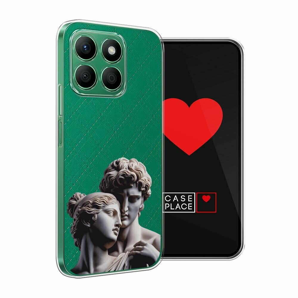 Чехол на Honor X8B / Хонор X8B с принтом "Нежные скульптуры - 14 февраля", прозрачный — фото 1