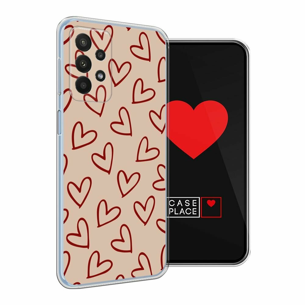 Чехол на Samsung Galaxy A23 / Самсунг Галакси А23 с принтом "Little hearts doodles 1 - 14 февраля" — фото 1