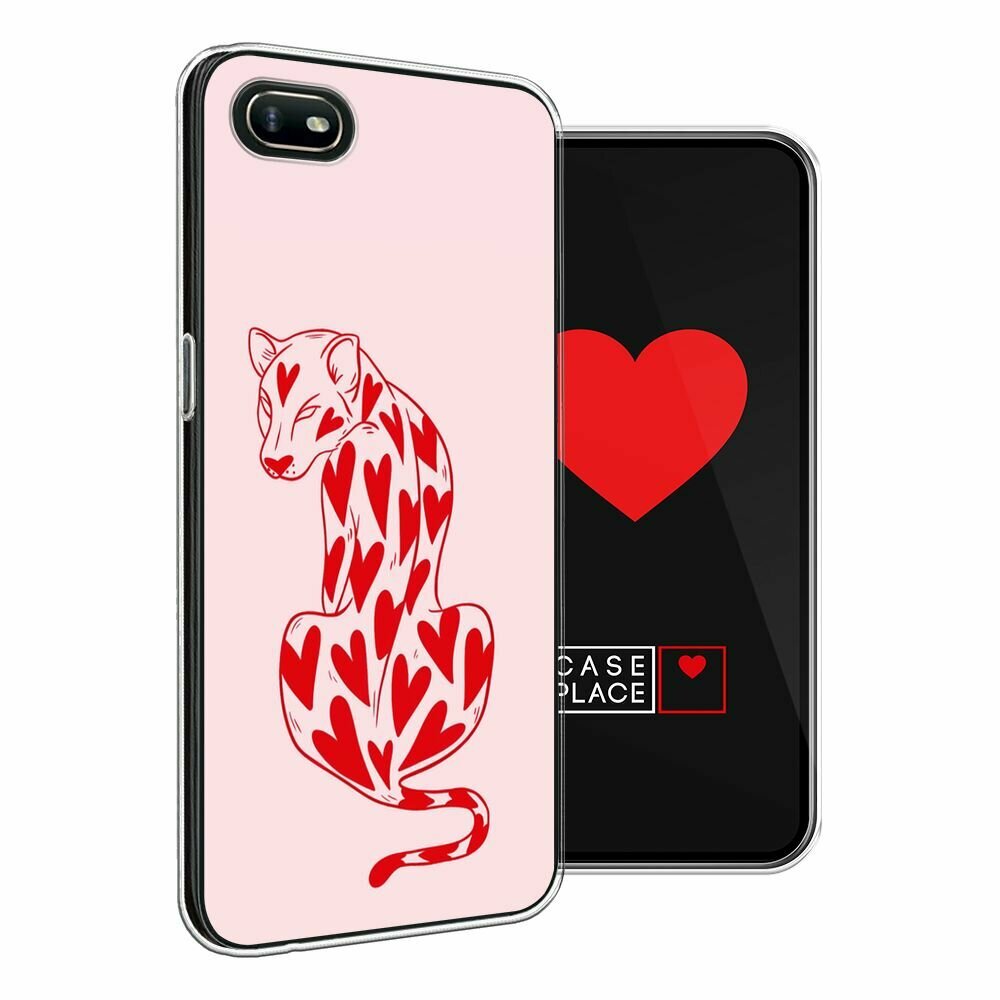 Чехол на Oppo A1k / Оппо А1к с принтом "Heart panther 1 - 14 февраля" — фото 1