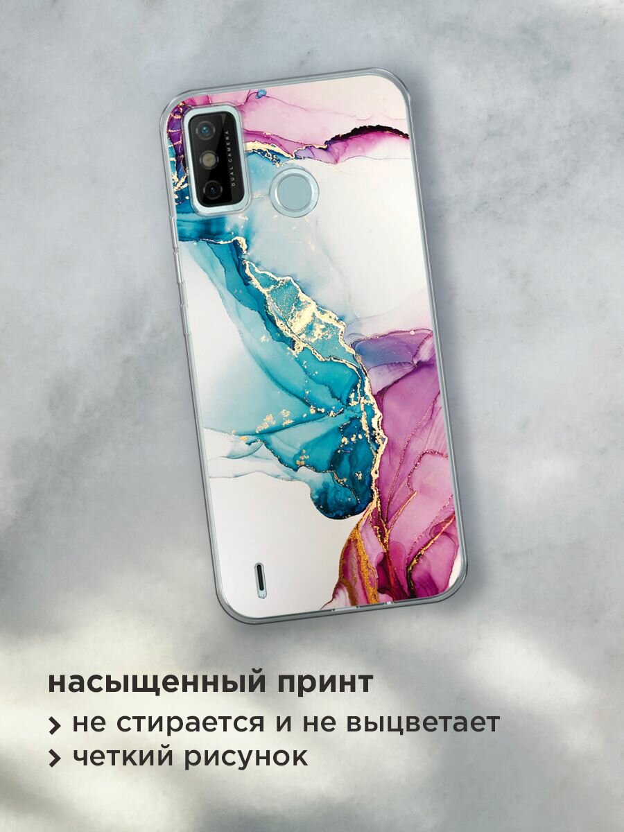 Чехол на Tecno Spark 6 GO / Техно Спарк 6 Го с принтом "Розовые разводы рисунок" — фото 1