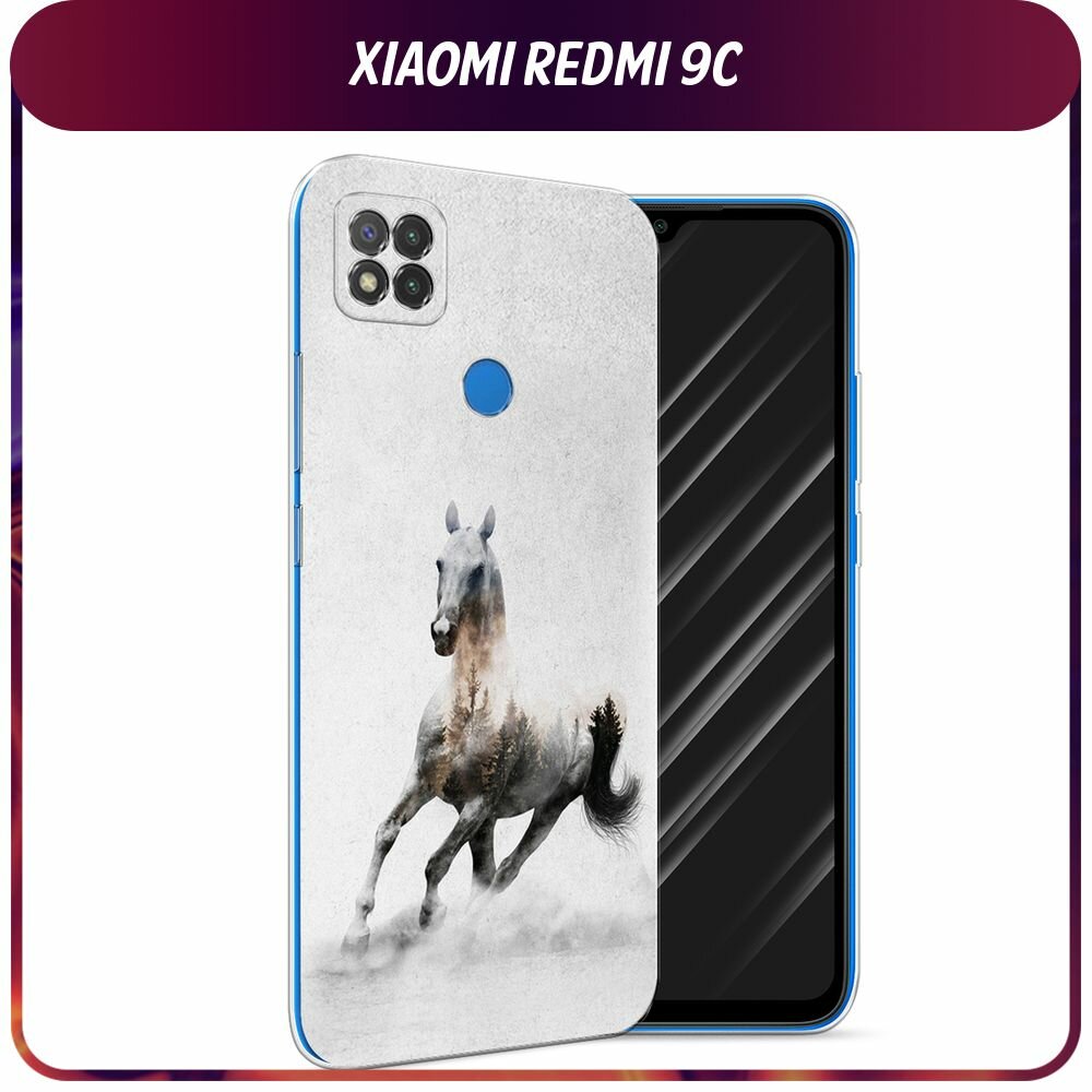 Чехол на Xiaomi Redmi 9C / Сяоми Редми 9C с принтом "Лошадь лес"