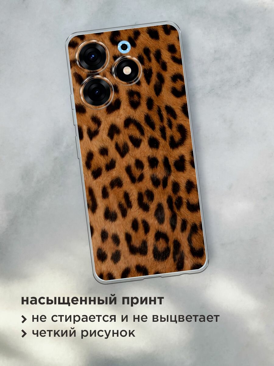 Чехол на Tecno Spark 10 Pro / Текно Спарк 10 Про с принтом "Мех леопарда" — фото 1