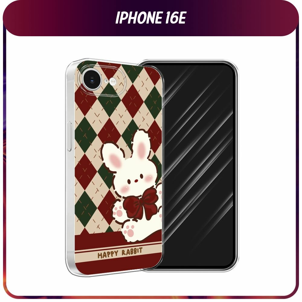 Чехол на Apple iPhone 16e/17e / Айфон 16е/17e с принтом Праздничный кролик