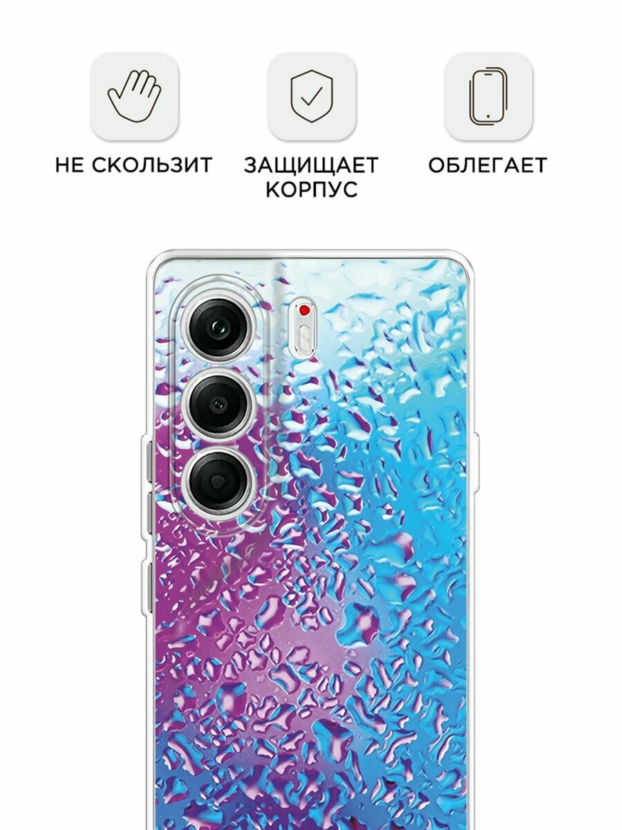 Чехол на Tecno Camon 40 Pro / Текно Камон 40 Про с принтом "Капли на стекле" — фото 1