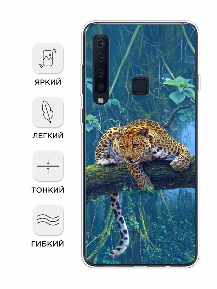 Чехол на Samsung Galaxy A9 2018 / Самсунг Галакси А9 2018 с принтом "Леопард охотник" — фото 1