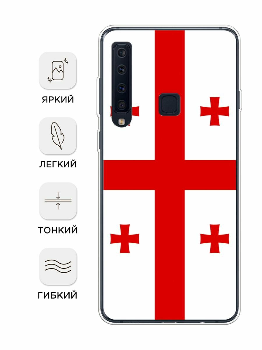 Чехол на Samsung Galaxy A9 2018 / Самсунг Галакси А9 2018 с принтом "Флаг Грузии" — фото 1