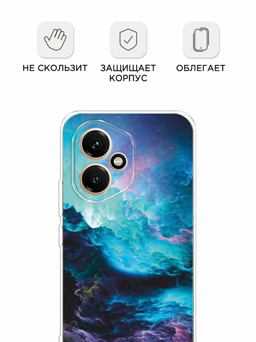 Силиконовый чехол на Honor 400 / Хонор 400 с принтом "Бирюзовое небо" — фото 1