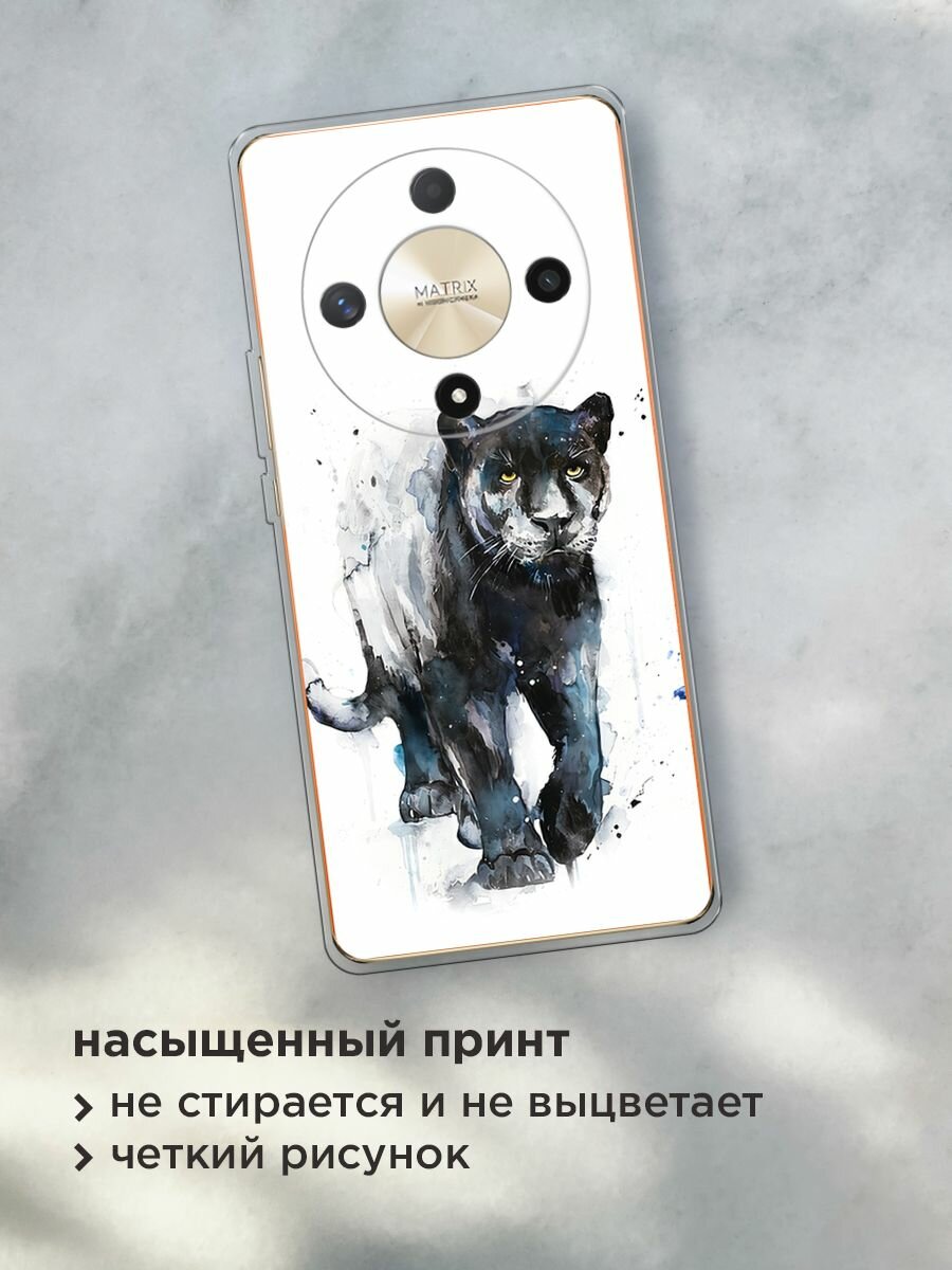 Силиконовый чехол на Honor X9b / Хонор X9B с принтом "Пантера арт 3" — фото 1