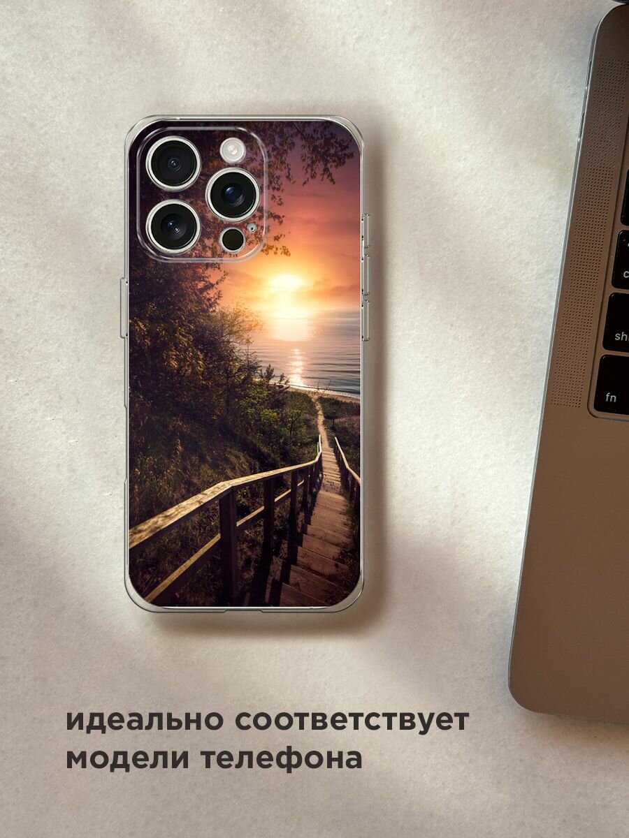 Чехол на Apple iPhone 16 Pro / Айфон 16 Про с принтом "Мост у воды" — фото 1