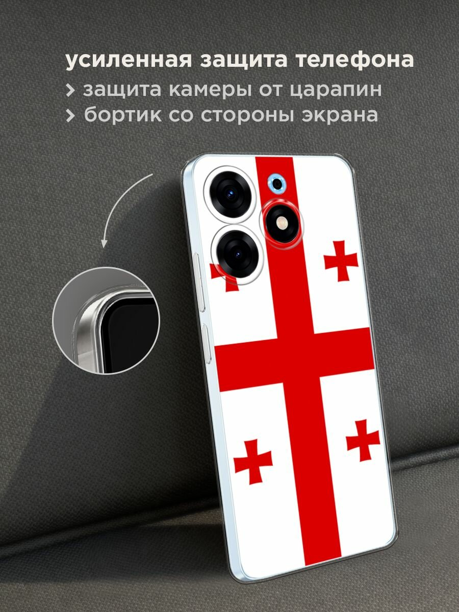 Чехол на Tecno Spark 10 Pro / Текно Спарк 10 Про с принтом "Флаг Грузии" — фото 1