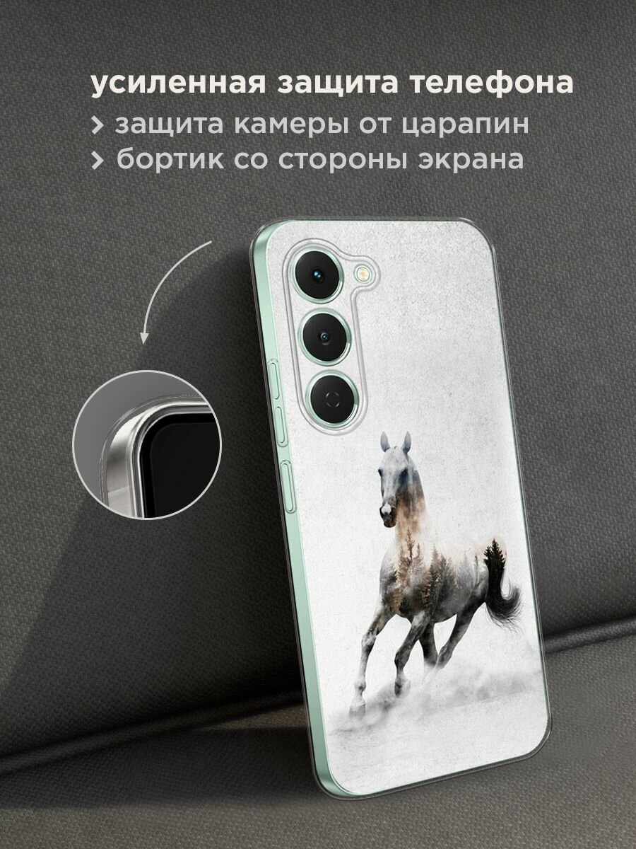 Чехол на Tecno Spark 40 Pro / Текно Спарк 40 Про с принтом "Лошадь лес" — фото 1