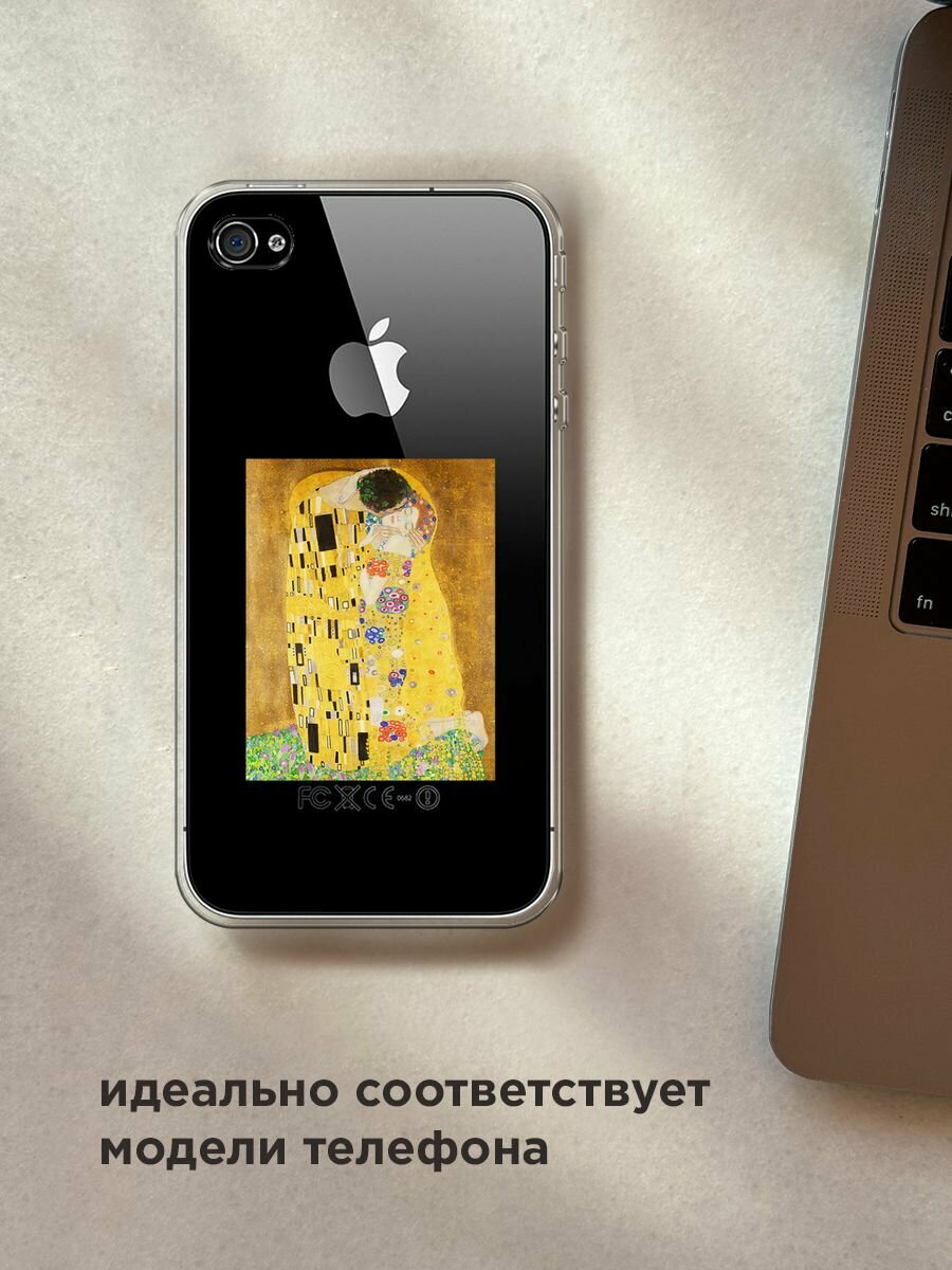 Чехол на Apple iPhone 4/4S / Айфон 4/4S с принтом "The kiss", прозрачный — фото 1