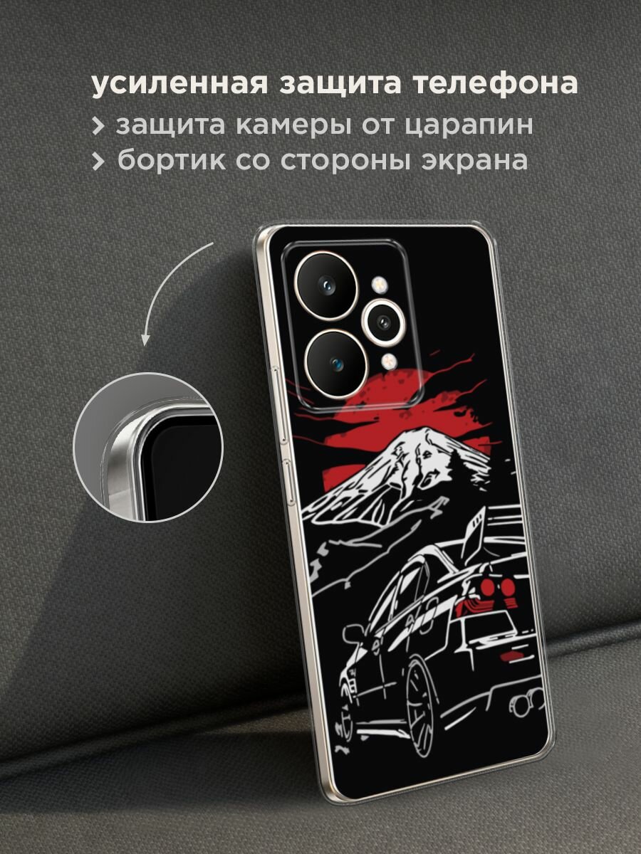 Чехол на Realme 15 / Реалми 15 с принтом "Машина в горах JDM" — фото 1
