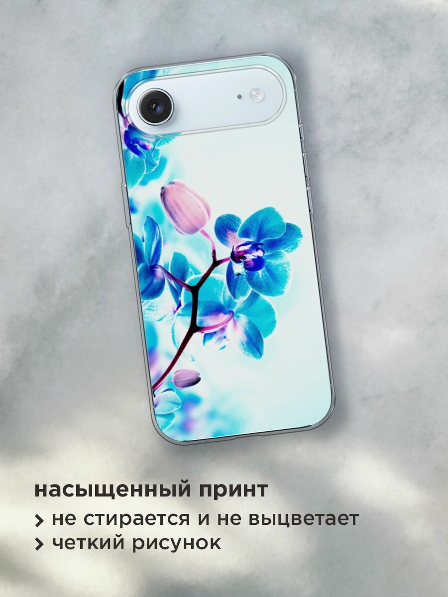 Чехол на Apple iPhone Air / Айфон Айр с принтом "Голубая орхидея" — фото 1