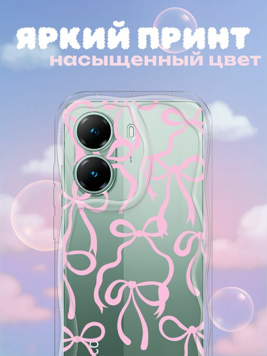 Чехол на Poco X7 Pro / Поко x7 pro с принтом "Розовый бант паттерн" — фото 1
