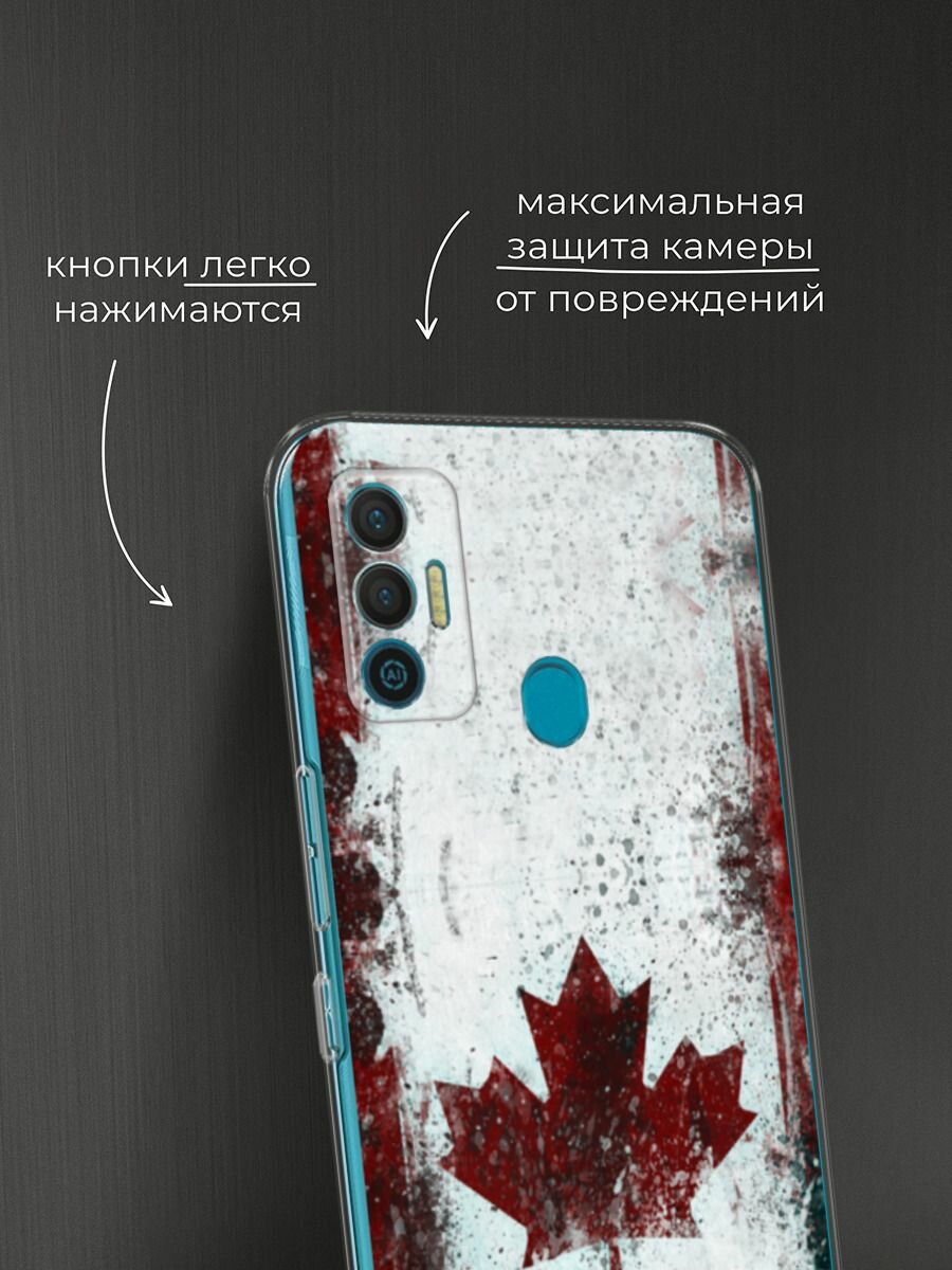 Силиконовый чехол на Tecno Spark 7 / Техно Спарк 7 с принтом "Канада" — фото 1