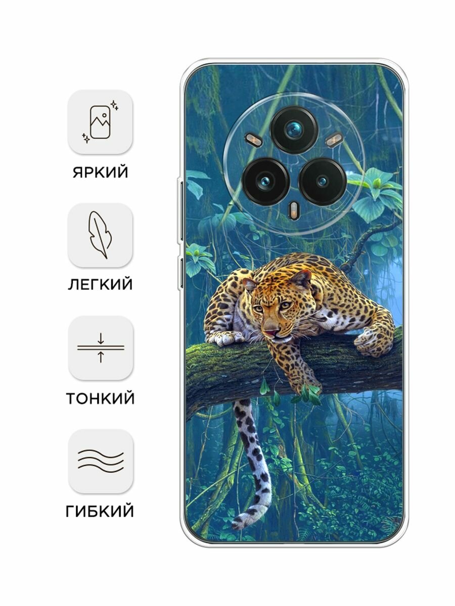 Чехол на Realme 14 Pro / Реалми 14 Про с принтом "Леопард охотник" — фото 1