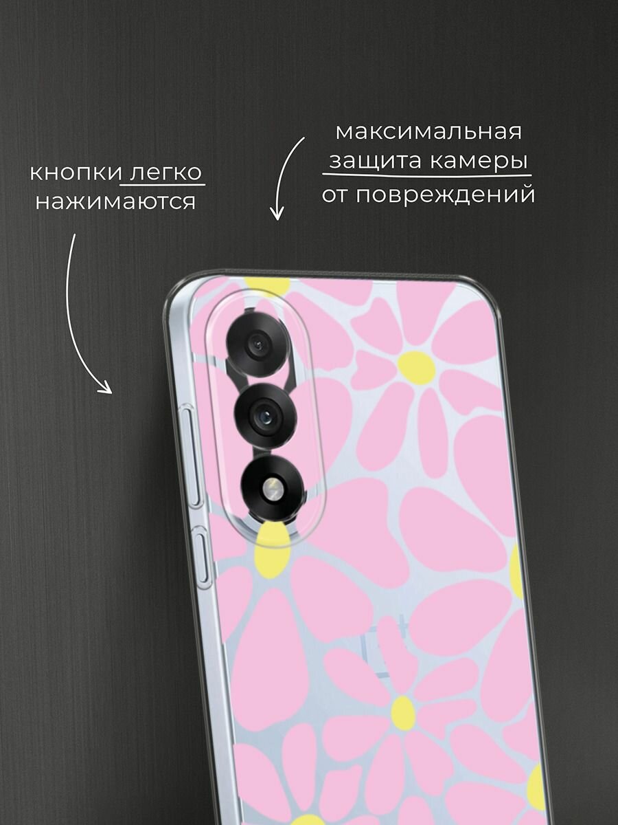 Чехол на OnePlus Nord 5 / Ван Плас Норд 5 с принтом "Розовые лепестки 2", прозрачный — фото 1