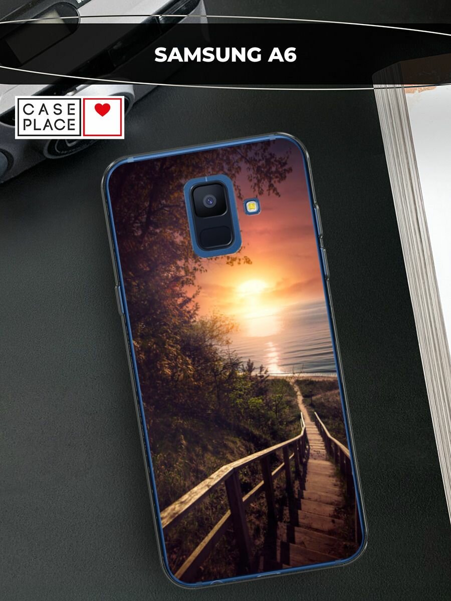 Чехол на Samsung Galaxy A6 / Самсунг Галакси А6 с принтом "Мост у воды"