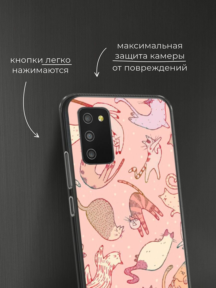 Чехол на Samsung Galaxy A02s / Самсунг Галакси A02s с принтом "Розовое счастье" — фото 1