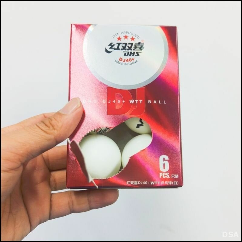 Эксклюзивные мячи DHS DJ40 WTT 3 звезды, 6 штук-sa