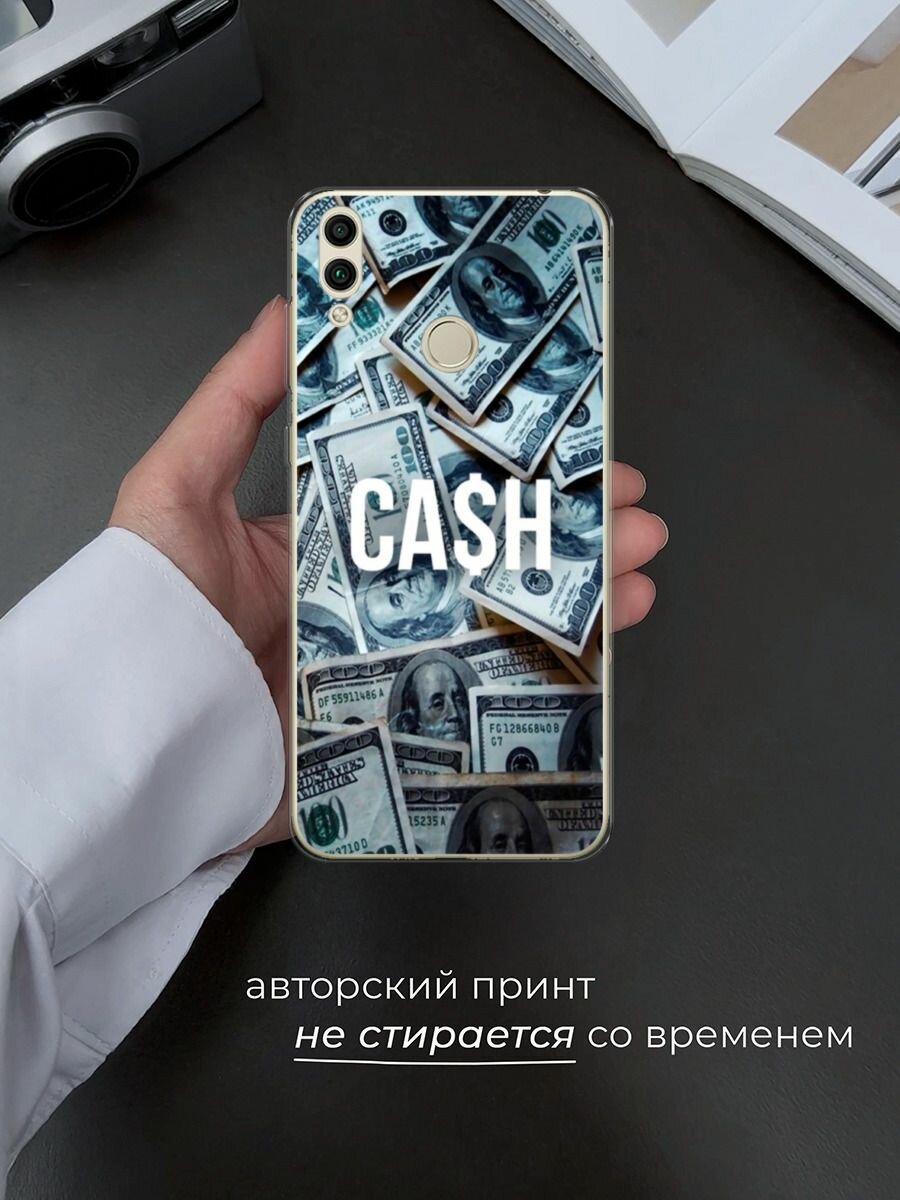 Силиконовый чехол на Honor 8C / Хонор 8С с принтом "Cash" — фото 1