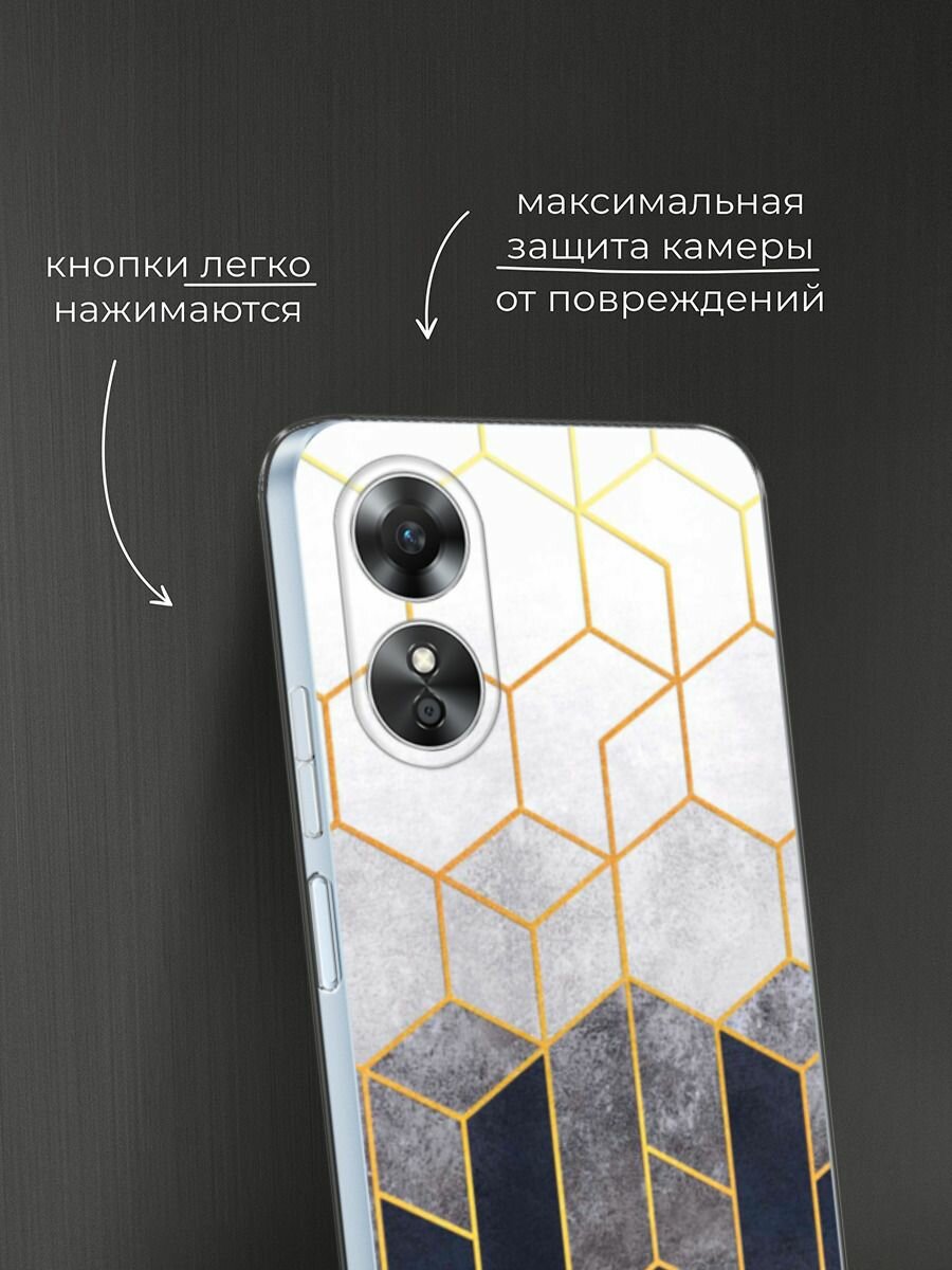 Чехол на Oppo A17 / Оппо A17 с принтом "Черно-белая мозаика" — фото 1