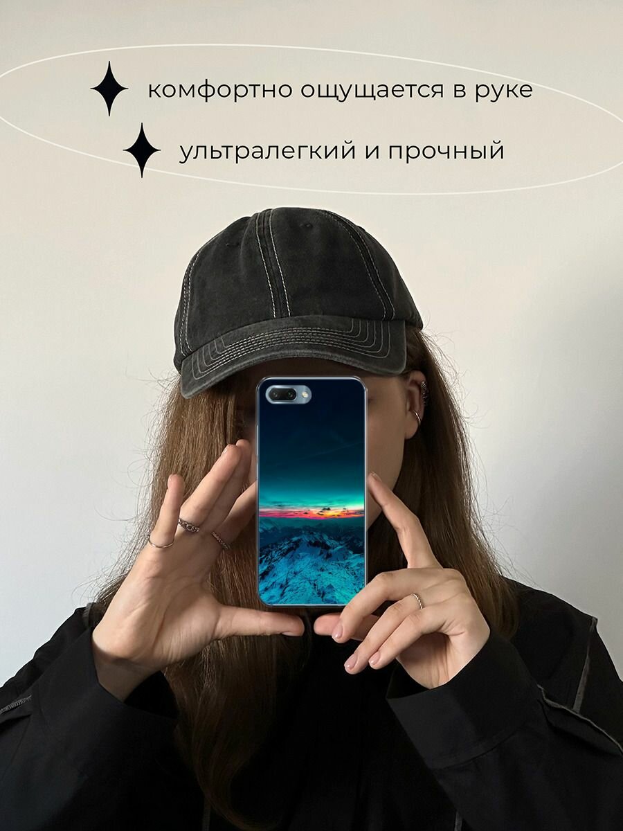 Силиконовый чехол на Honor 10 / Хонор 10 с принтом "Закат в горах" — фото 1