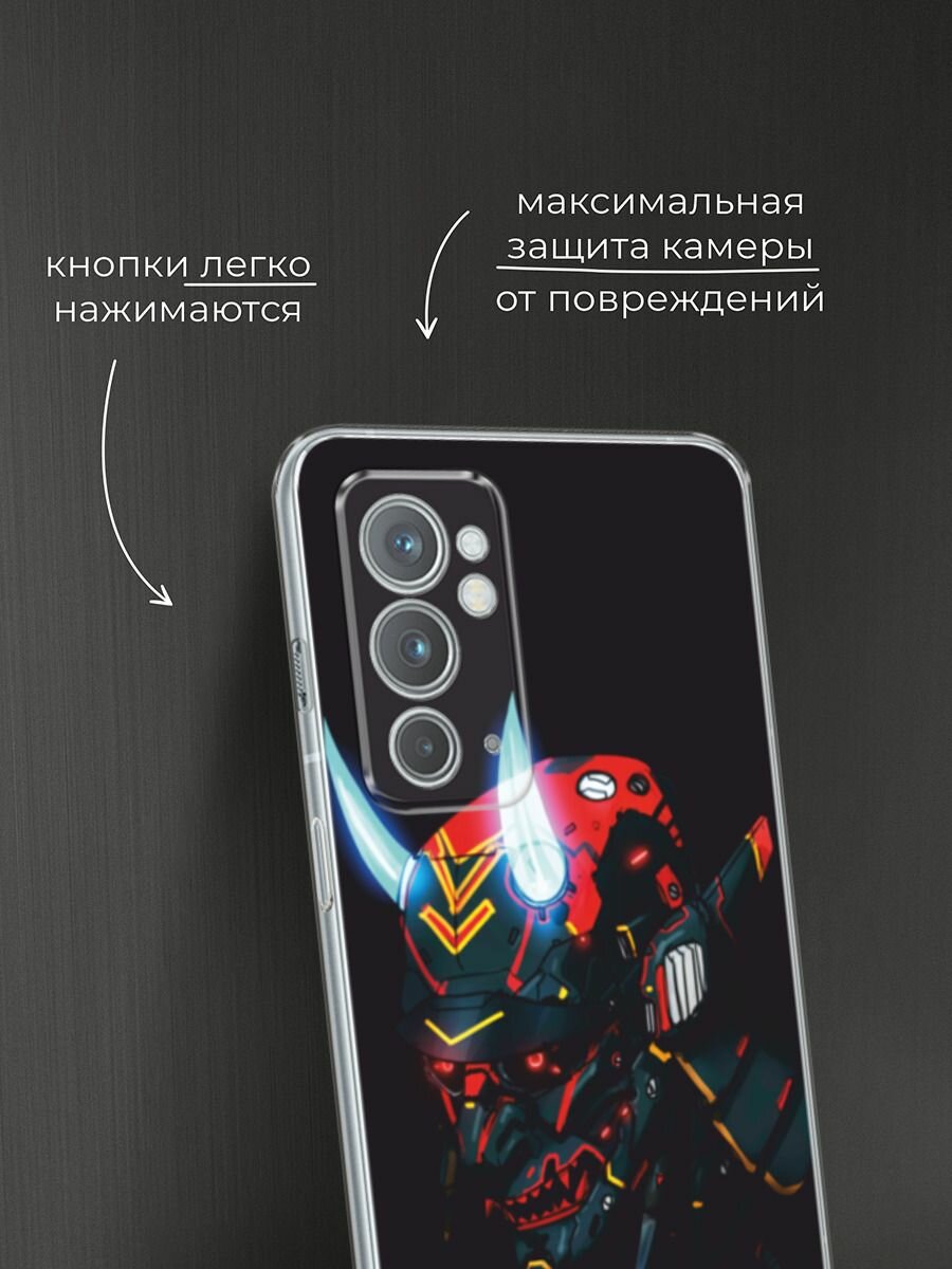 Чехол на OnePlus 9RT / ВанПлас 9RT с принтом "Неоновый самурай" — фото 1