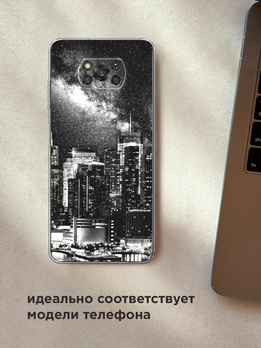 Чехол на Xiaomi Poco X3/X3 Pro / Поко X3/X3 Pro с принтом "Ночной Нью-Йорк" — фото 1