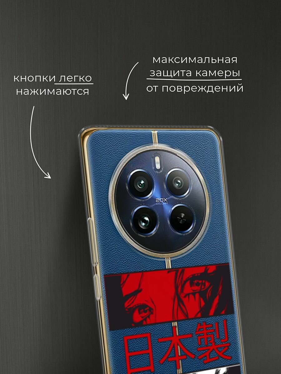 Чехол на Realme 12 Pro / Реалми 12 Про с принтом "Аниме глаза манга", прозрачный — фото 1