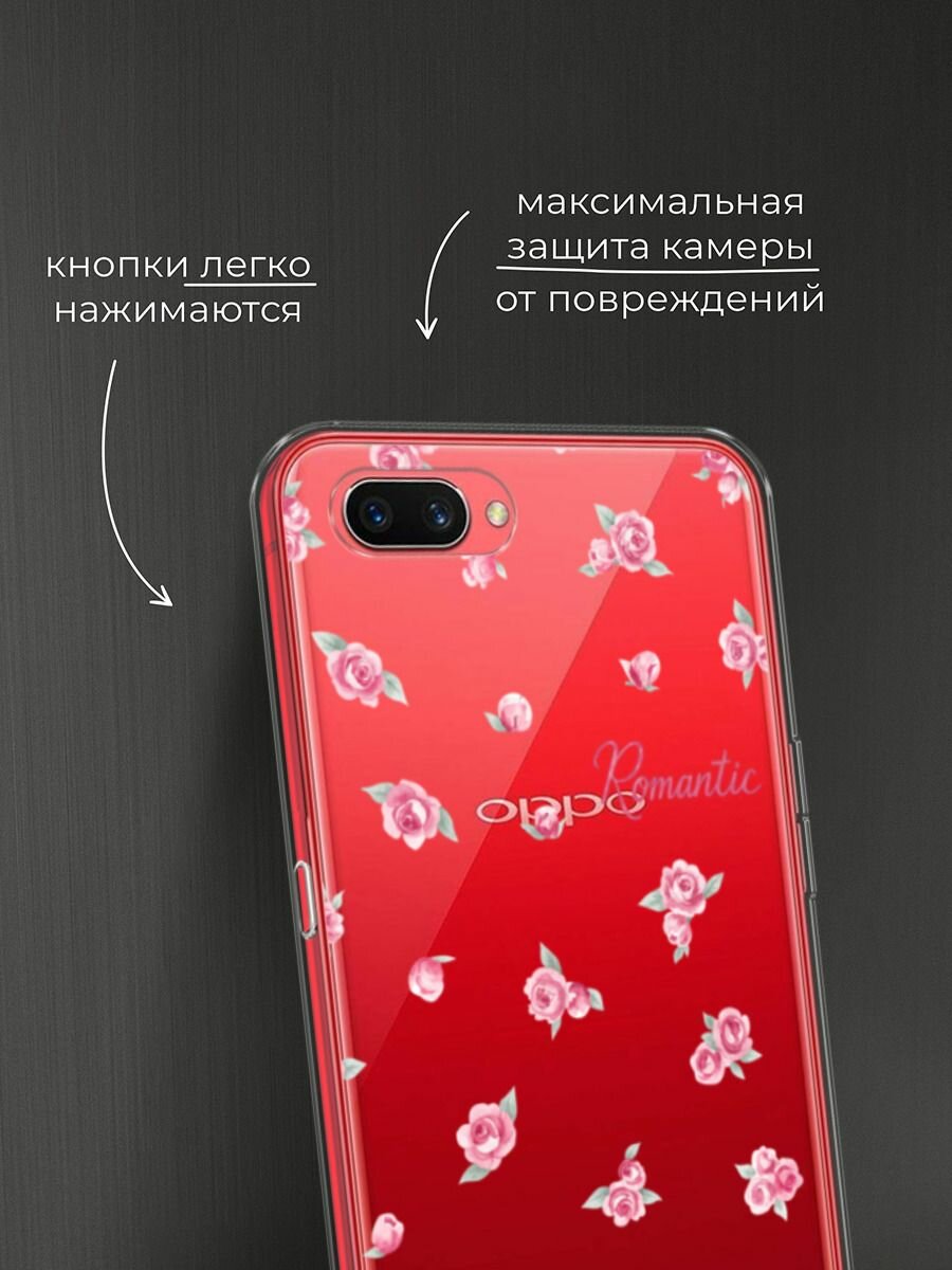 Чехол на Oppo A3s / Oppo A3s с принтом "Romantic 2", прозрачный — фото 1