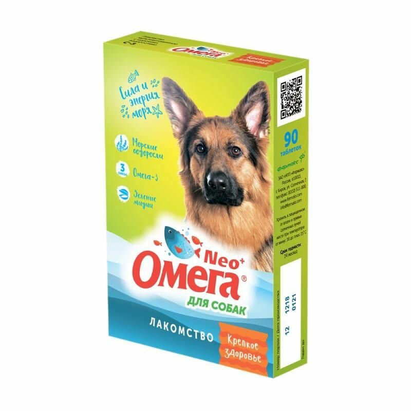 Омега NEO+ лакомство д/собак Крепкое здоровье таб. №90