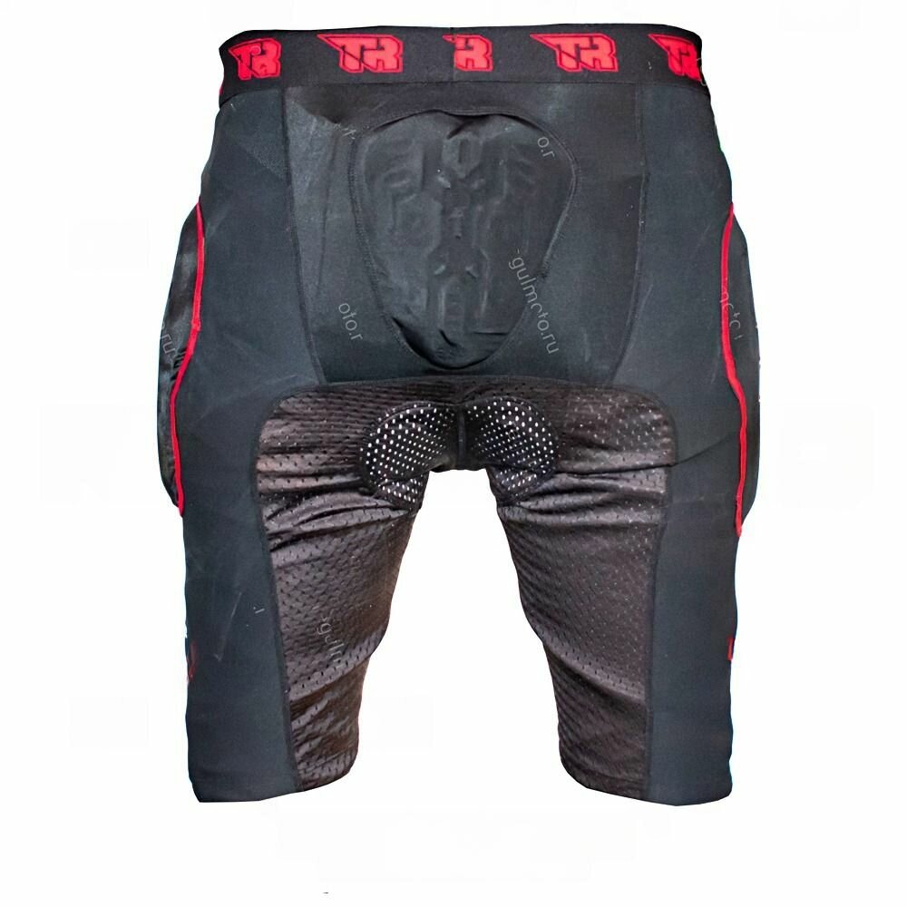 Мотошорты TIGER, для мужчин, защита бедер, черный/красный, размер L