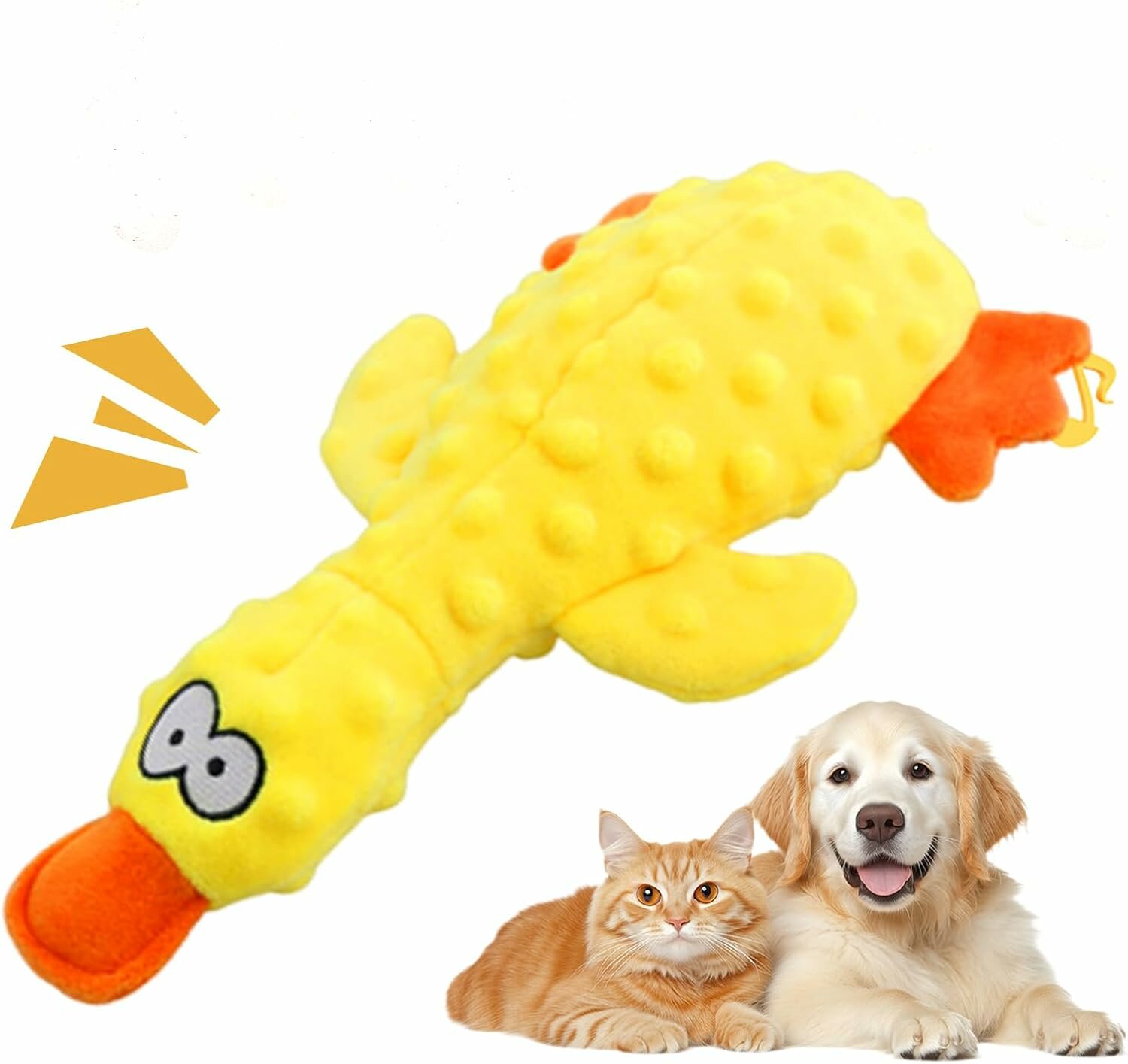 2025 Новая успокаивающая утка, долговечная собака успокаивающая уток Dog Toy Yellow Fucked Duck Dog Chew Toys, обновите поддержку успокаивающей собаки для внутреннего щенка